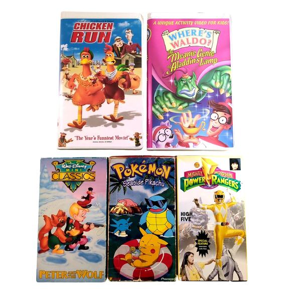 Lot | Media | Kids Vhs Lot Of 5 Pokemon Power Rangers Chicken Run Waldo ...